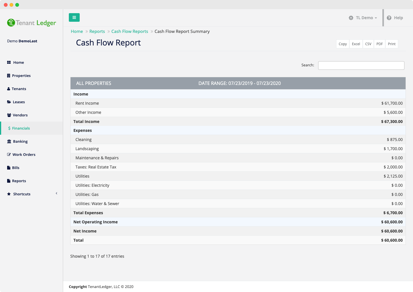 features - Tenant Ledger